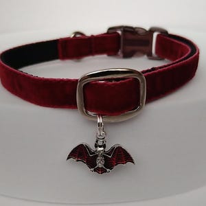 Vampire Bat Cat Collar: Burgundy Velvet, Gothic Kitten Collar - Etsy