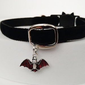 Vampire Bat Cat Collar: Burgundy Velvet, Gothic Kitten Collar - Etsy
