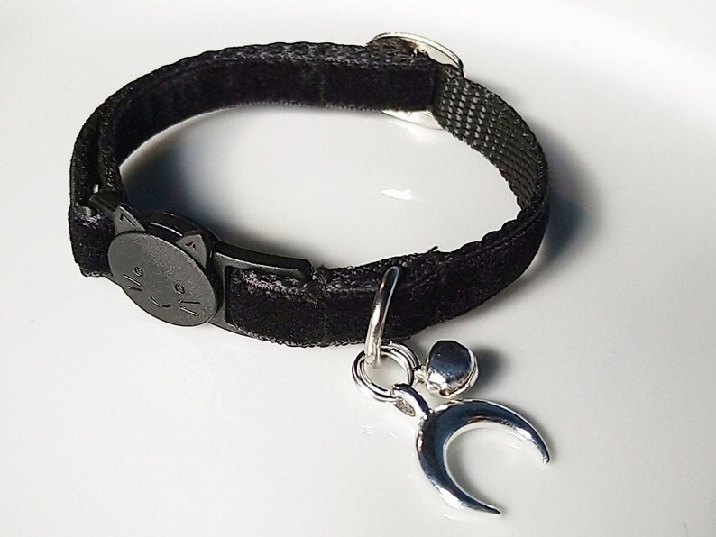 Moon Cat Collar/black Velvet/halloween Cat Collar/esoteric - Etsy