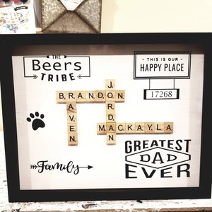 Customizable Scrabble Tile Shadow Box, Family Names Gift - Etsy