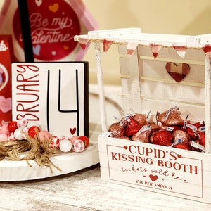 Valentines Day Wooden Kissing Booth Candy Holder Handmade Rustic ...