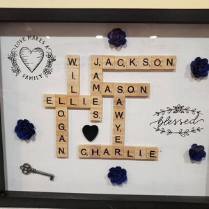 Customizable Scrabble Tile Shadow Box, Family Names Gift - Etsy