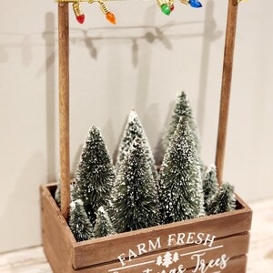Christmas Tree Farm Display Rustic Farmhouse Holiday Winter Decor Tier ...
