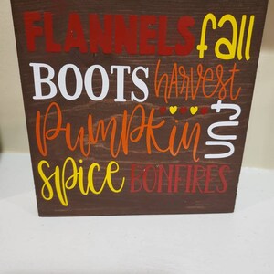 4 Pack Mini Fall Signs, Wood Square 5x5 Block, Custom Fall Décor , Gift ...