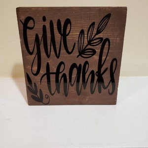 4 Pack Mini Fall Signs, Wood Square 5x5 Block, Custom Fall Décor , Gift ...