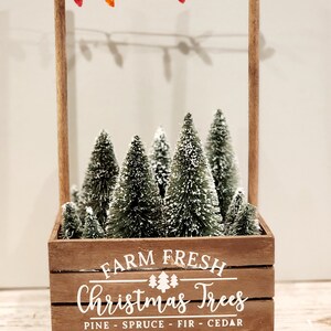 Christmas Tree Farm Display Rustic Farmhouse Holiday Winter Decor Tier ...