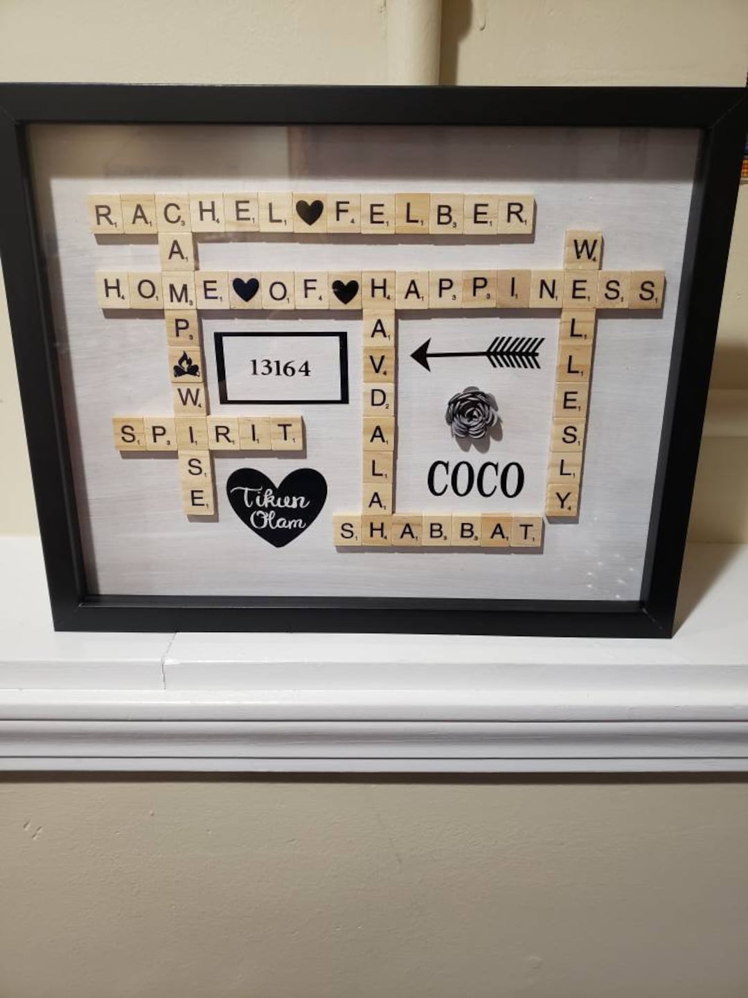 Customizable Scrabble Tile Shadow Box, Family Names Gift - Etsy
