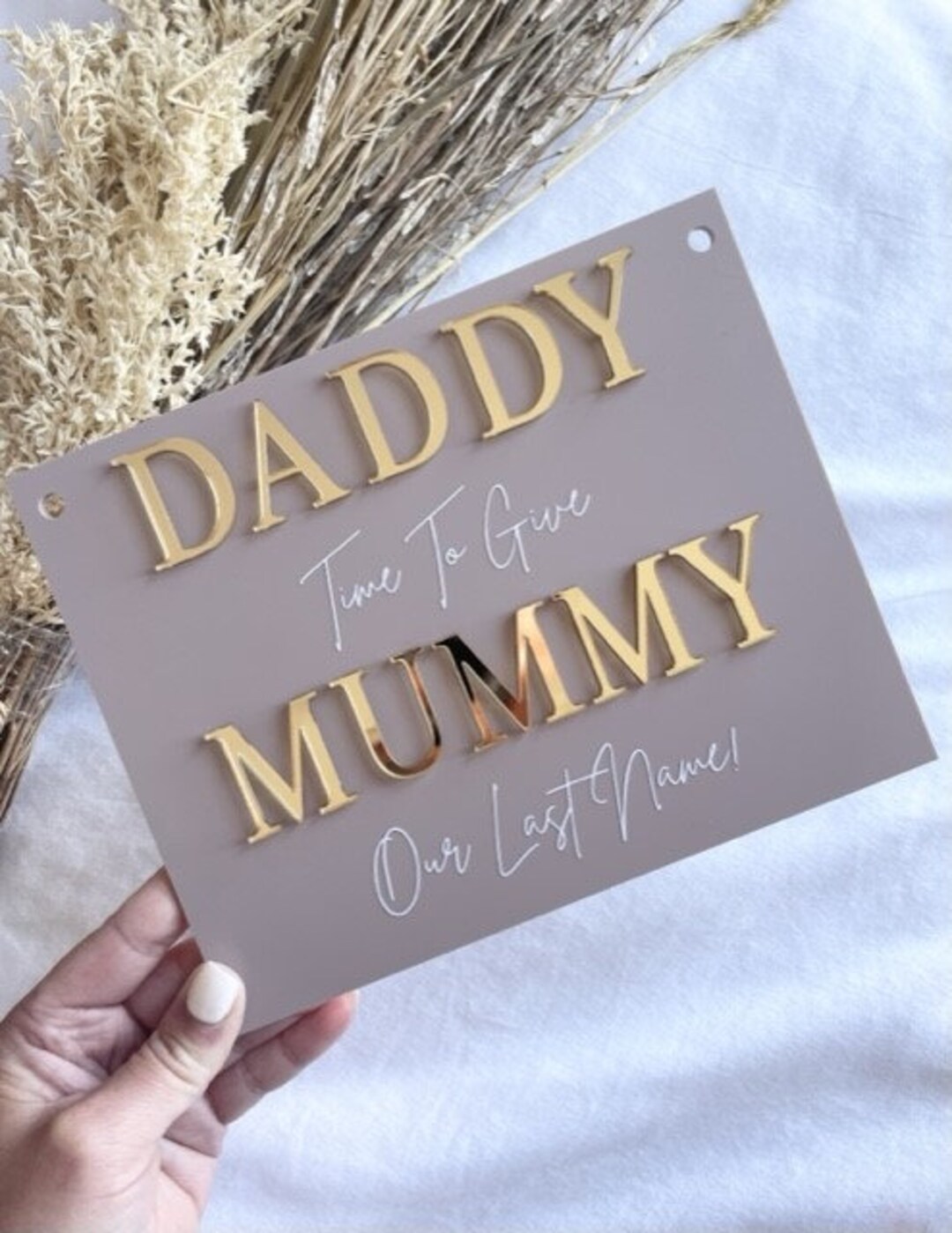 Wedding Acrylic Sign Flower Girl Acrylic Daddy Time to Marry Mummy Sign ...