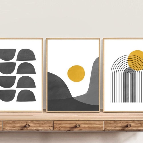 Green Mid Century Modern Art Prints Abstract Geometric Print - Etsy