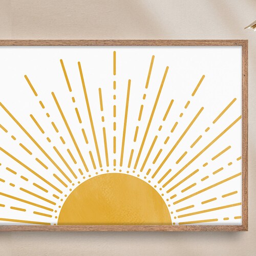 Printable Art Yellow Sun Print Mustard Yellow Boho Sun - Etsy