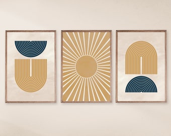 Printable Art Mid Century Modern Art Set of 3 Prints | Etsy