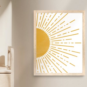 Printable Art, Yellow Sun Print Set, Sun Print Set of 2 Prints, Yellow ...