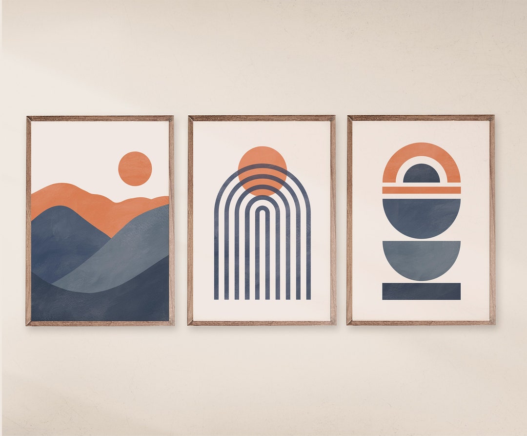 Printable Art, Mid Century Modern Art Set of 3 Prints, Abstract ...