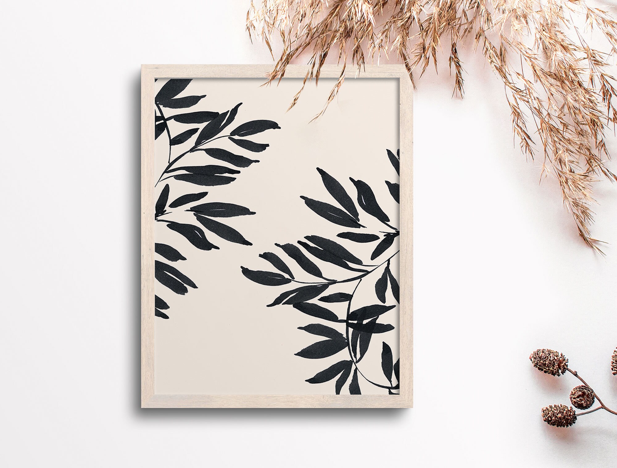 Abstract Botanical Print Watercolor Botanical Art Black - Etsy