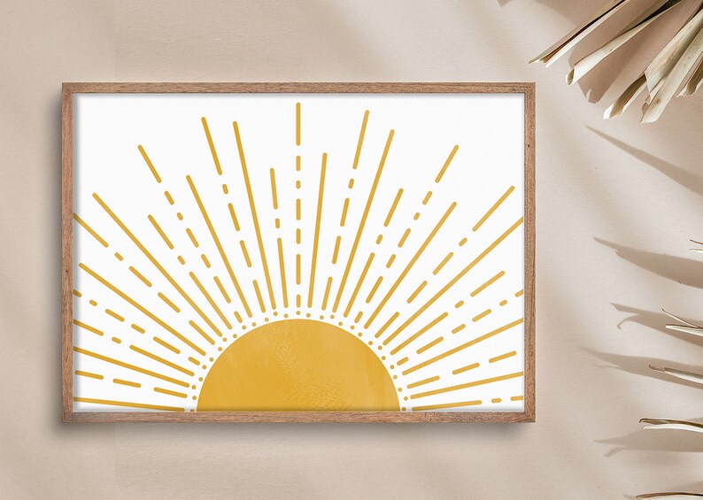 Printable Art, Yellow Sun Print Set, Sun Print Set of 2 Prints, Yellow ...