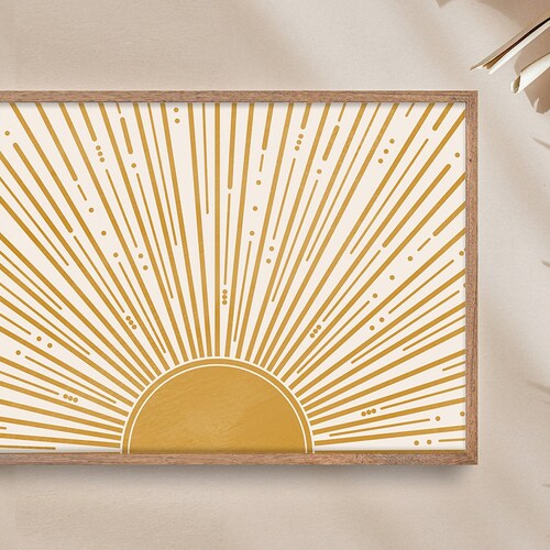 Printable Art Yellow Sun Print Se of 2 Mustard Yellow Boho - Etsy