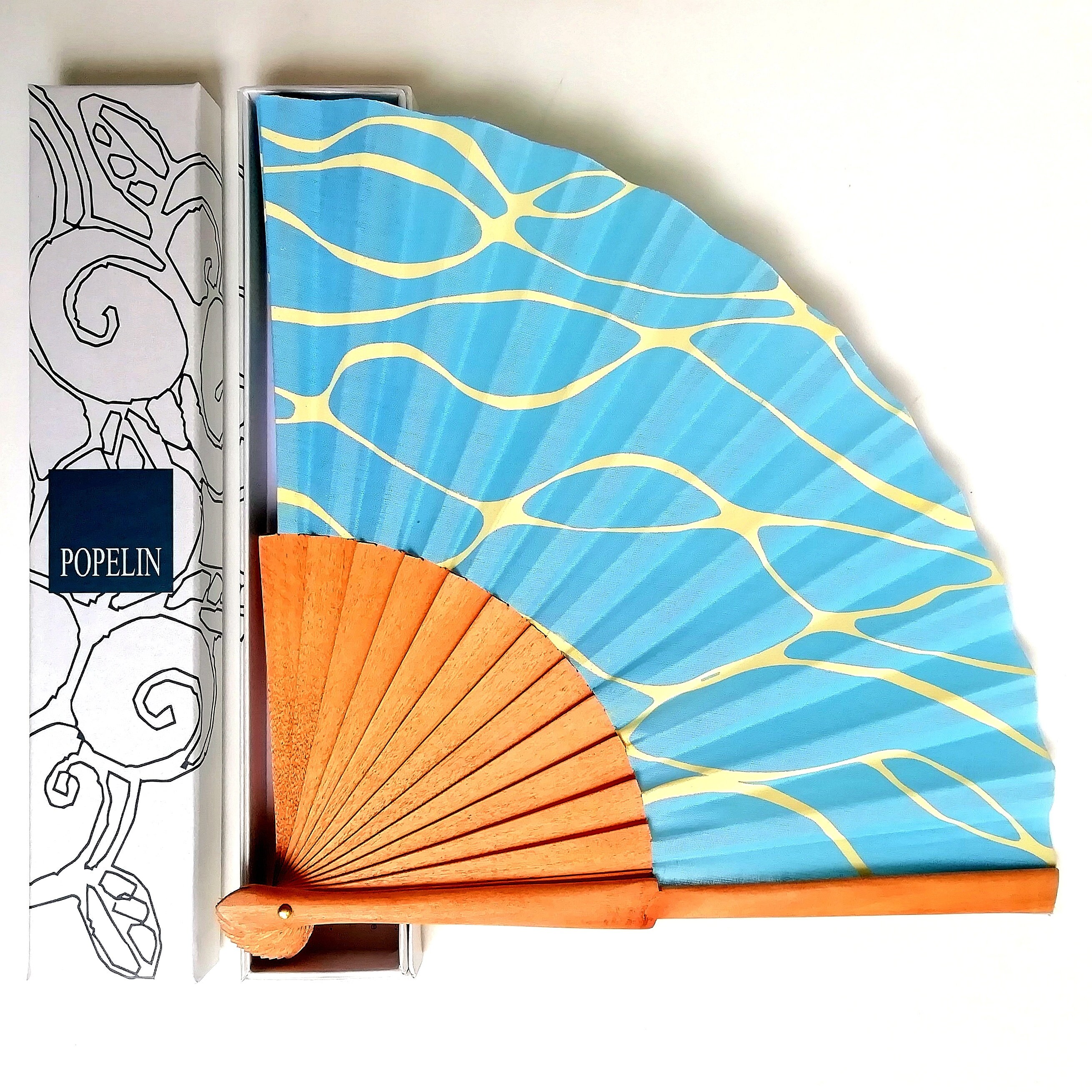 Hand Fan , Aqua , Handmade , Fashion Accessory , Design , Gift for ...