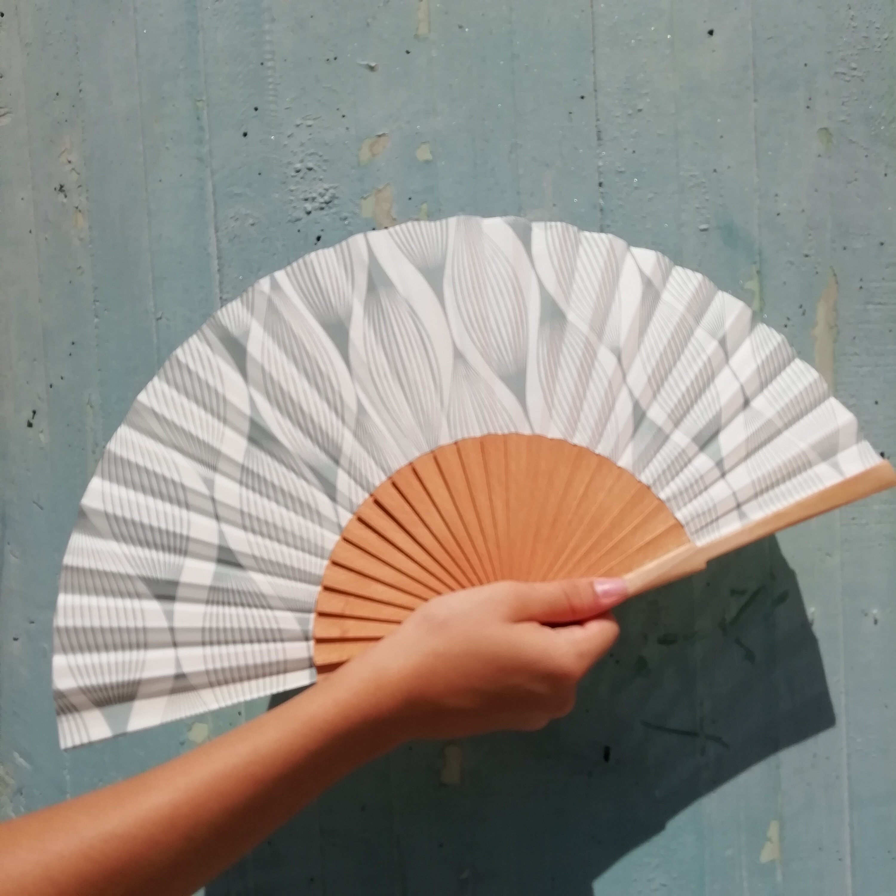 Hand Fan, 60s, Abanico, Gray, Handmade, Fashion Accessory, Geometry ...