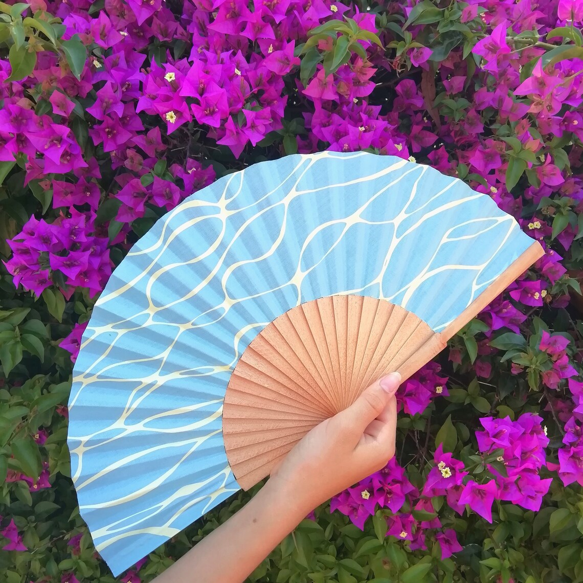 Hand Fan , Aqua , Handmade , Fashion Accessory , Design , Gift for ...