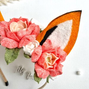 Fox Ears Headband With Flowers, Woodland Felt Headband, Fox Girl Crown ...