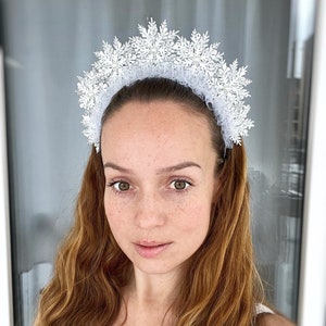 Snowflake Crown, Snowflake Headband, Sparkling Snowflakes, Christmas ...
