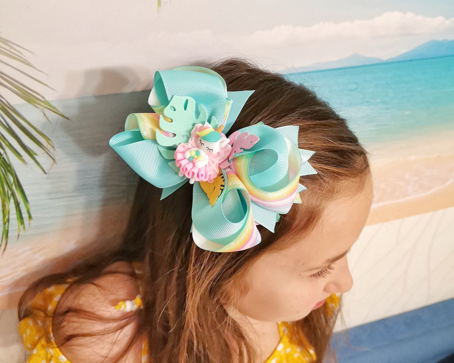 Rainbow Big Hair Bow, 5 Inch Bow, Christmas Girl Gift, Girls Bow, Big ...