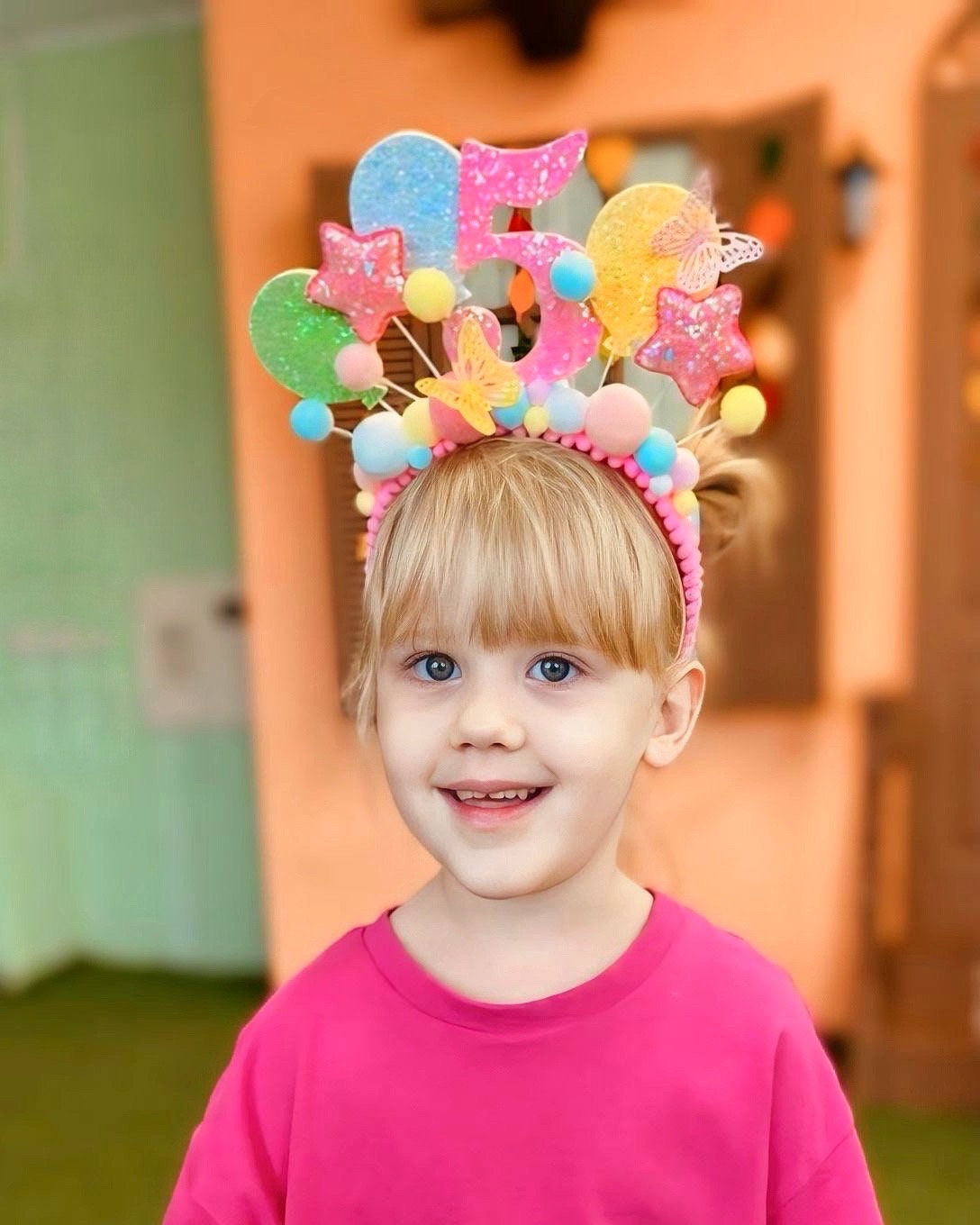 Birthday Party Crown: Pink Number Headband, Birthday Tiara - Etsy