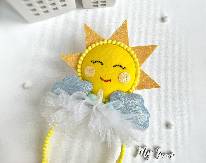 Sunshine Sun Rays Headband or Yellow Tutu Birthday Party Favors Kid ...