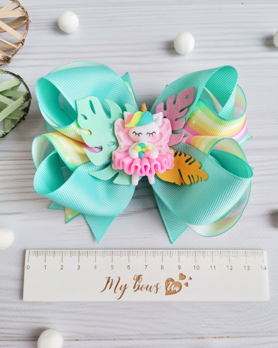 Rainbow Big Hair Bow, 5 Inch Bow, Christmas Girl Gift, Girls Bow, Big ...