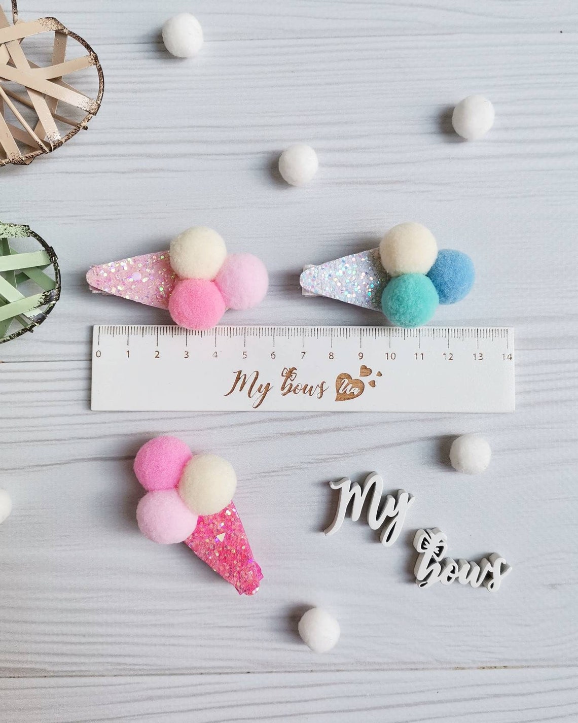 Set of 2 Ice Cream Hair Clips Christmas Gift Hair Clip With - Etsy