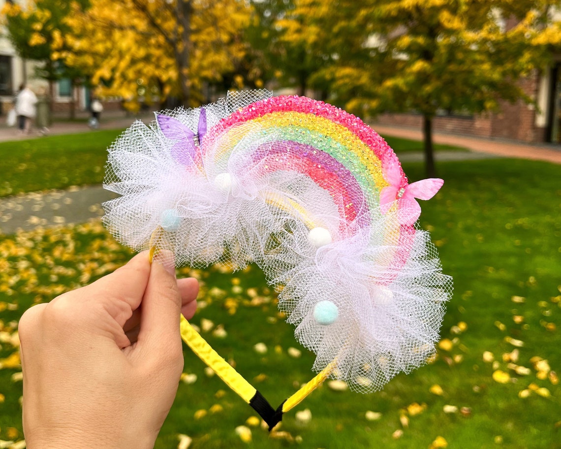 Rainbow Girl Headband Toddler Birthday Headband Rainbow - Etsy