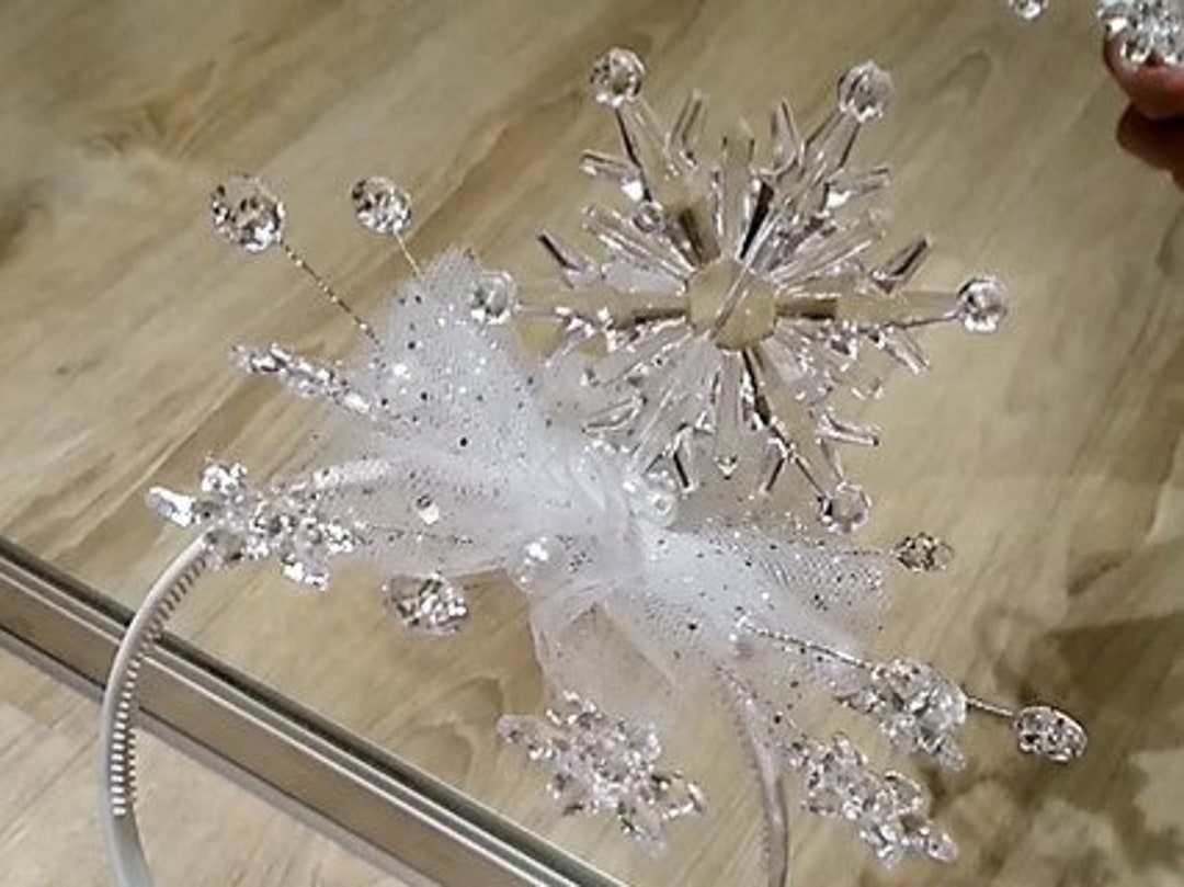 Snowflake Crown Snowflake Headband Sparkling Snowflakes - Etsy