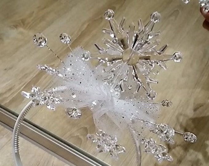 Snowflake Crown Snowflake Headband Sparkling Snowflakes - Etsy