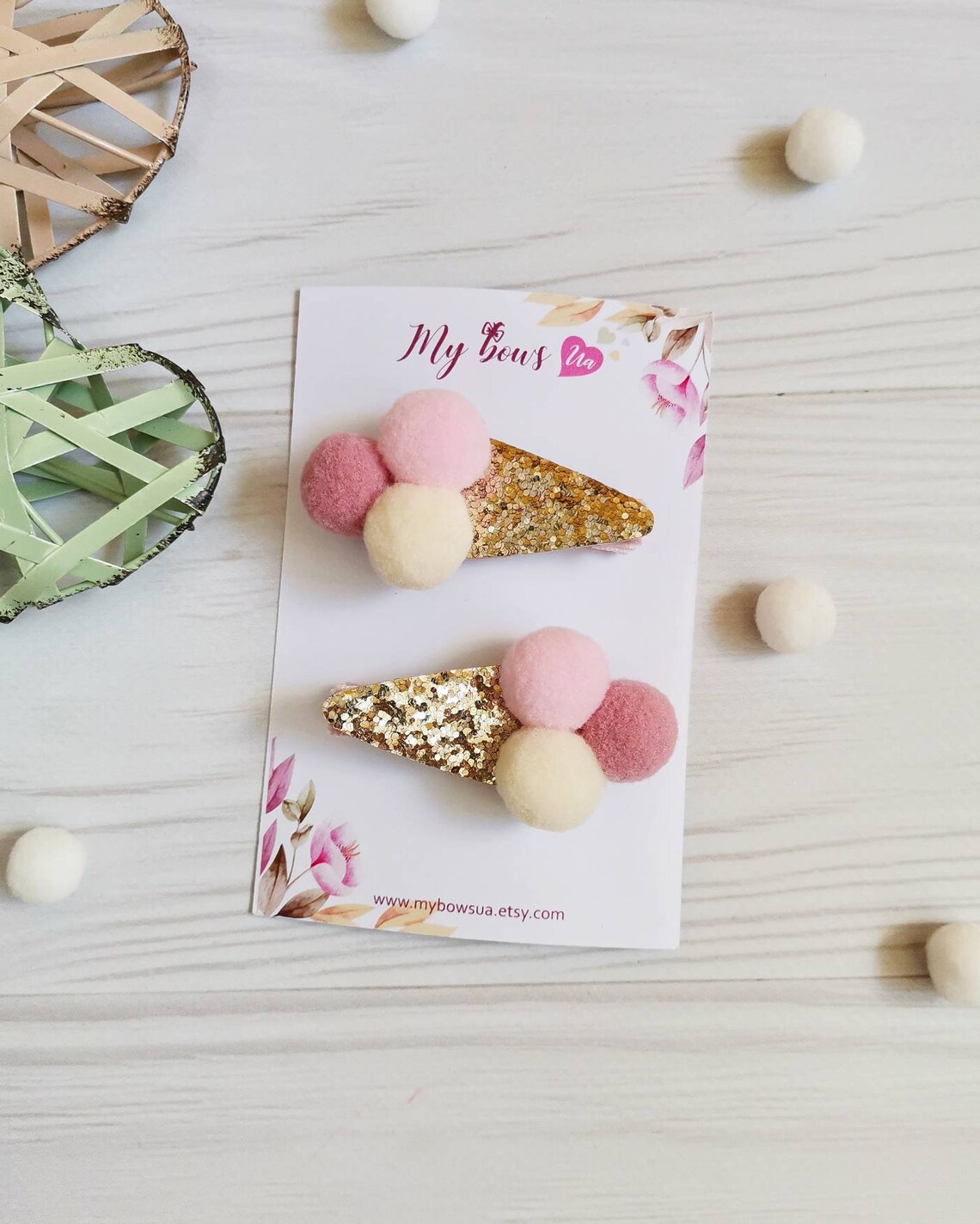 Set of 2 Ice Cream Hair Clips Christmas Gift Hair Clip With - Etsy