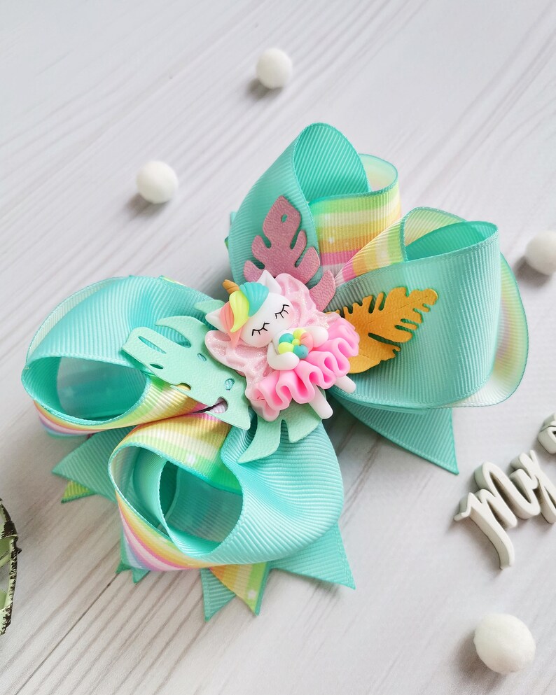 Rainbow Big Hair Bow, 5 Inch Bow, Christmas Girl Gift, Girls Bow, Big ...