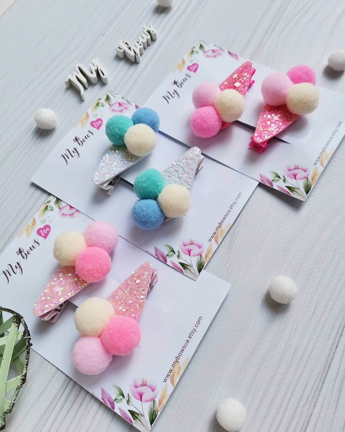 Set of 2 Ice Cream Hair Clips Christmas Gift Hair Clip With - Etsy