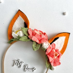 Fox Ears Headband With Flowers, Woodland Felt Headband, Fox Girl Crown ...