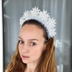 Snowflake Crown, Snowflake Headband, Sparkling Snowflakes, Christmas ...