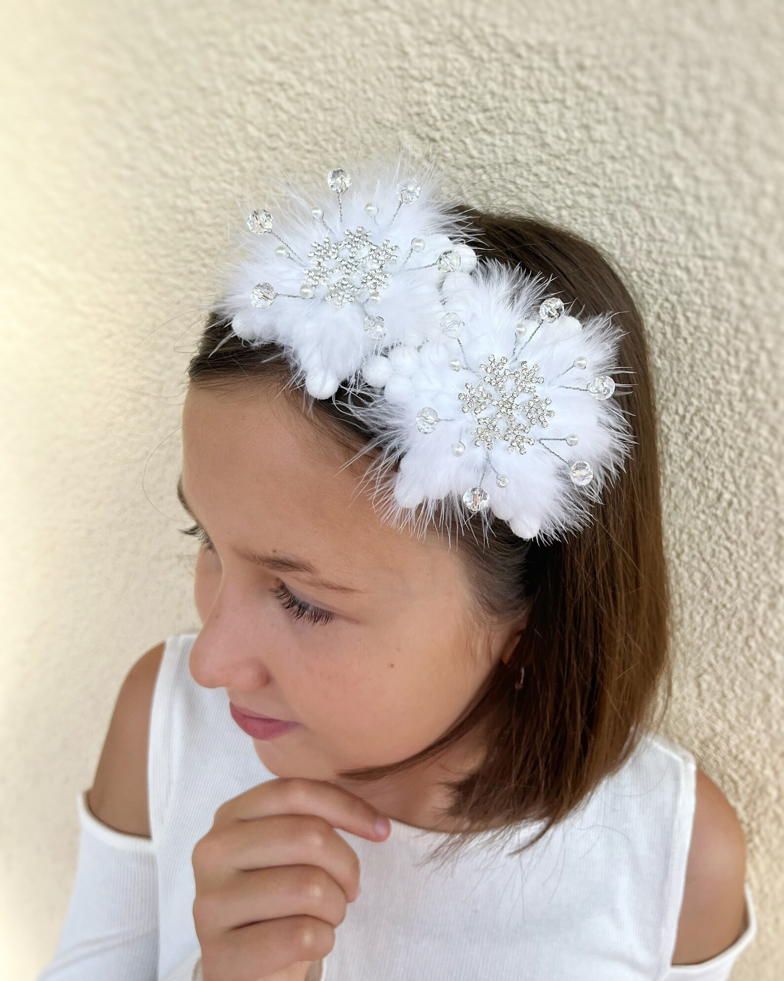 Snowflake Crown Snowflake Headband Sparkling Snowflakes - Etsy