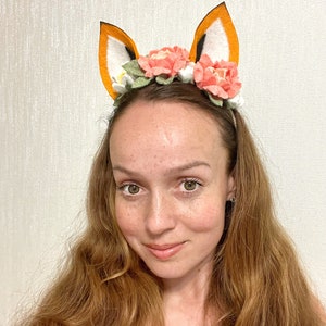 Fox Ears Headband With Flowers, Woodland Felt Headband, Fox Girl Crown ...
