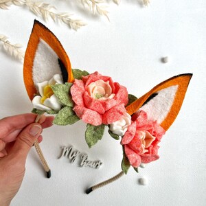 Fox Ears Headband With Flowers, Woodland Felt Headband, Fox Girl Crown ...