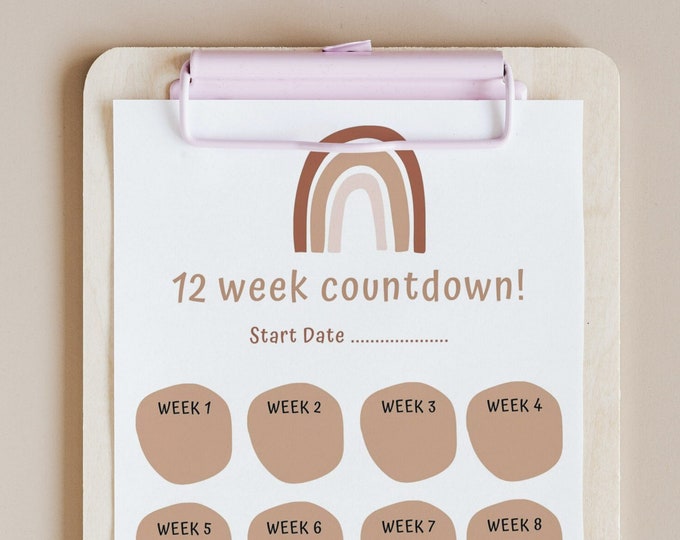 Personalised 12 Week Weight Loss Tracker. 12 Week Challenge, 12 Week ...