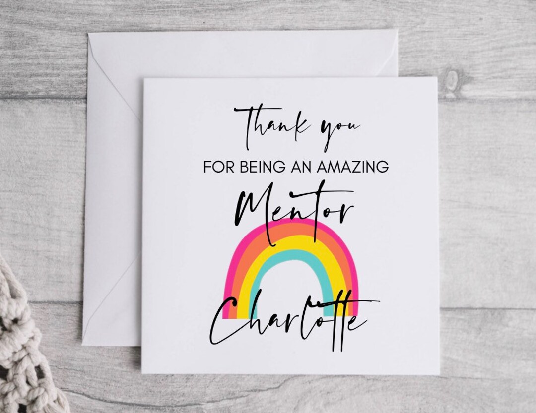 Personalised Mentor Card: Rainbow Thank You Gift - Etsy UK