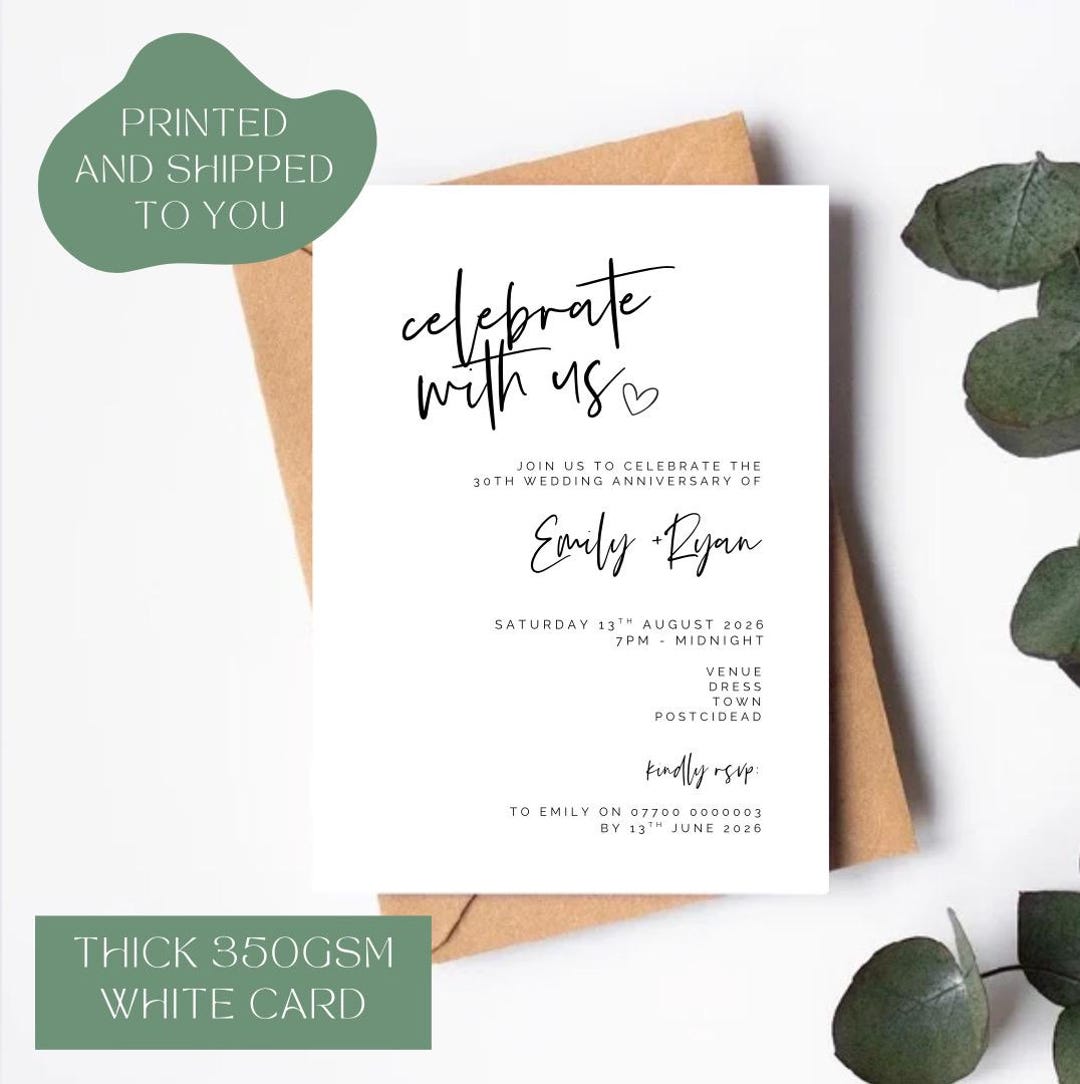 Wedding Anniversary Invitation / Anniversary Invite / Wedding ...