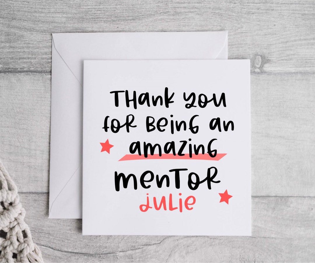 Personalised Mentor Card / Thank You Mentor / Mentor Gift / - Etsy