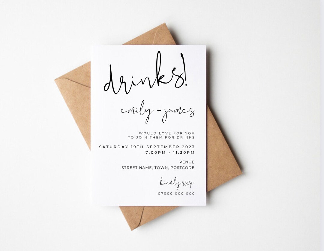 Drinks Invite Birthday Invite Party Invite Celebrate Invite Drinks Invitiaion Garden