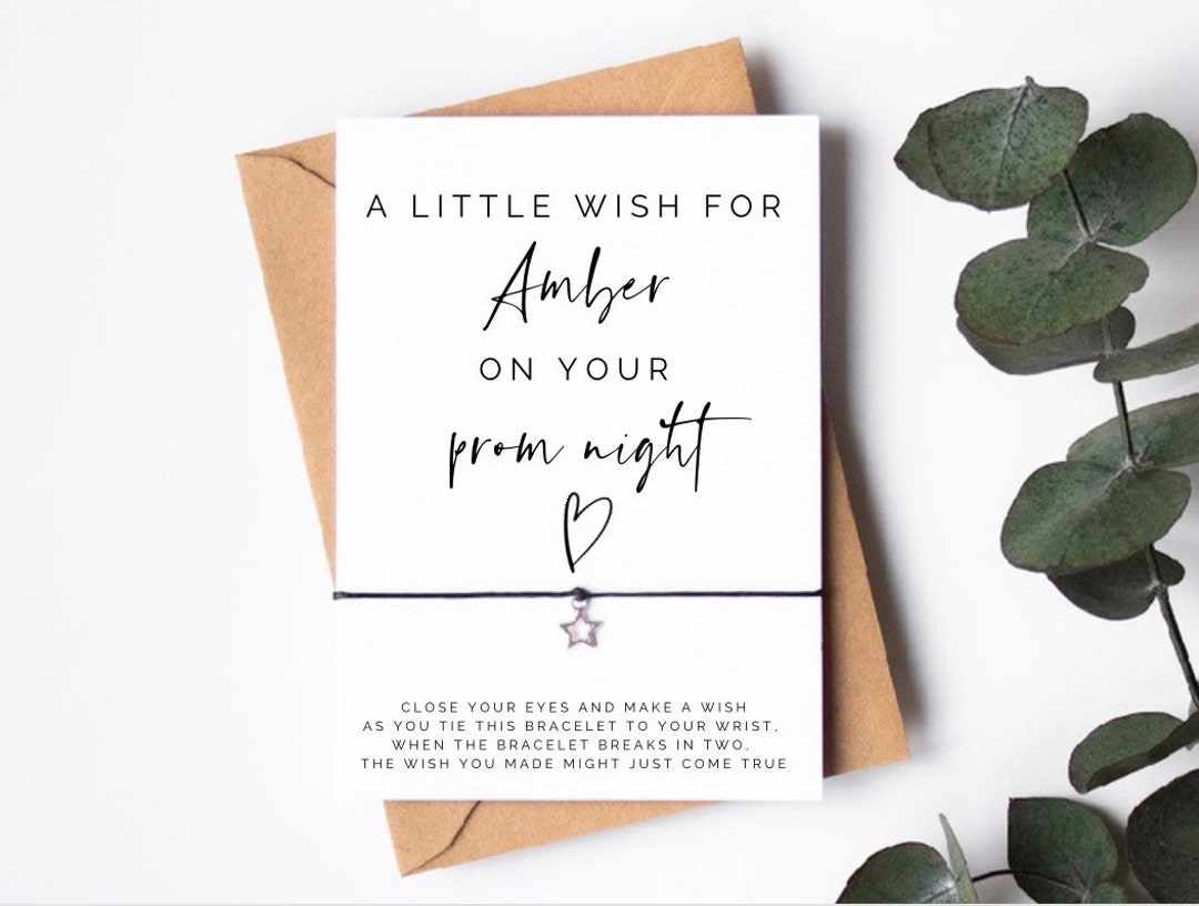 Prom Night Gift / Prom Night Wish Bracelet / Prom Card / Prom Jewellery ...