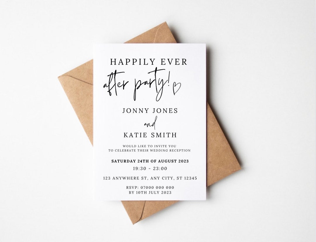 Evening Invitation / Evening Invite / Marriage Evening Invitations ...