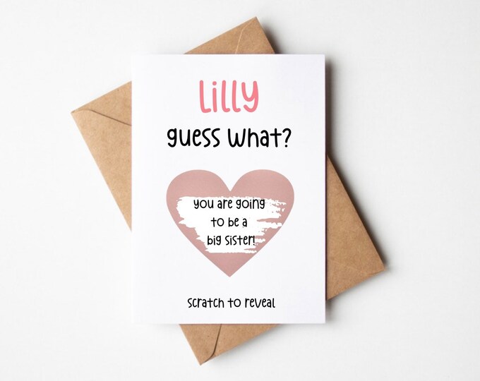 Personalised Big Sister/big Brother Announcement Scratch Card First ...