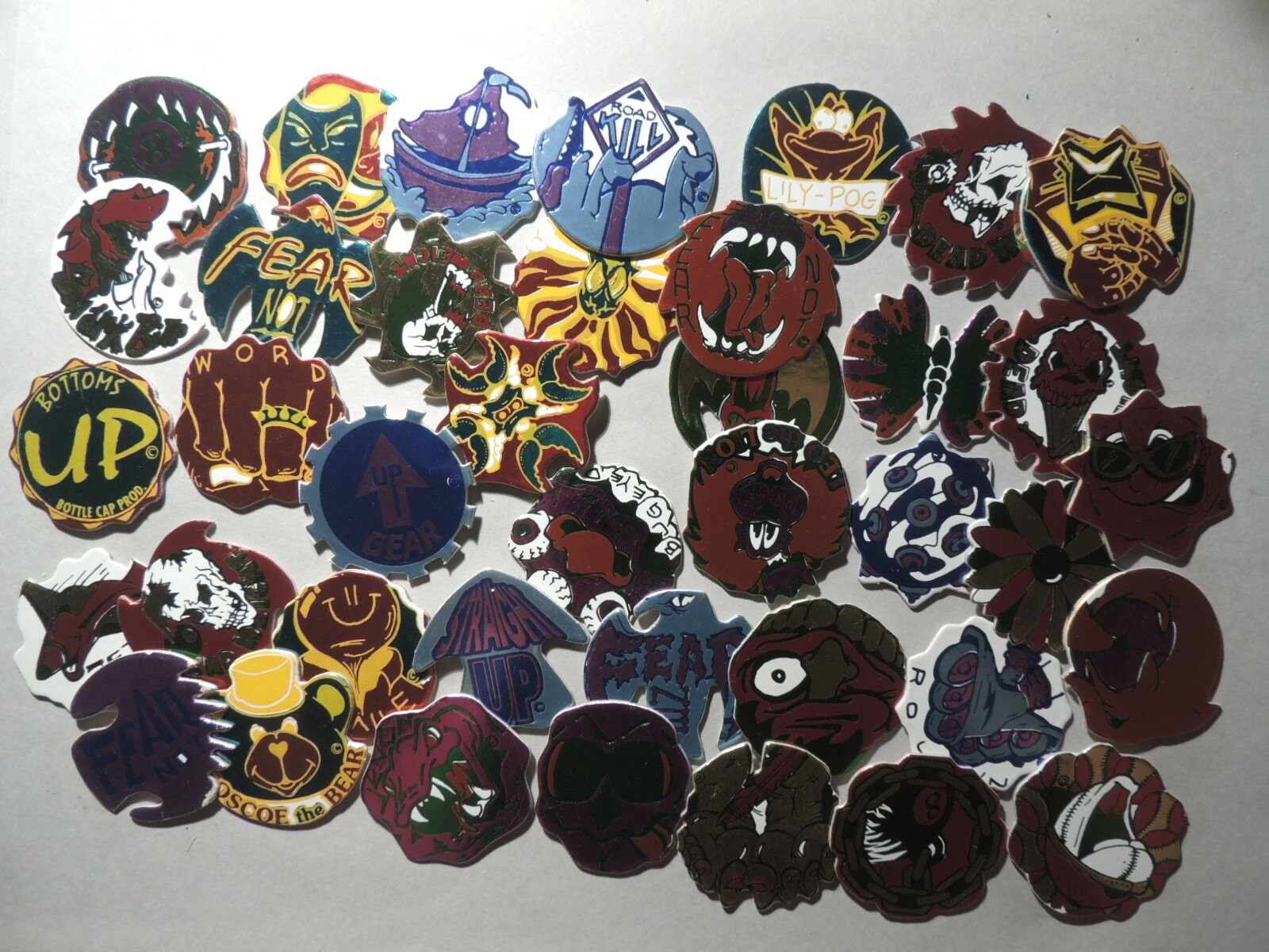 Pogs Milk Cap Game Die-cut Foil Enhanced Cap Set of 40 Different. - Etsy